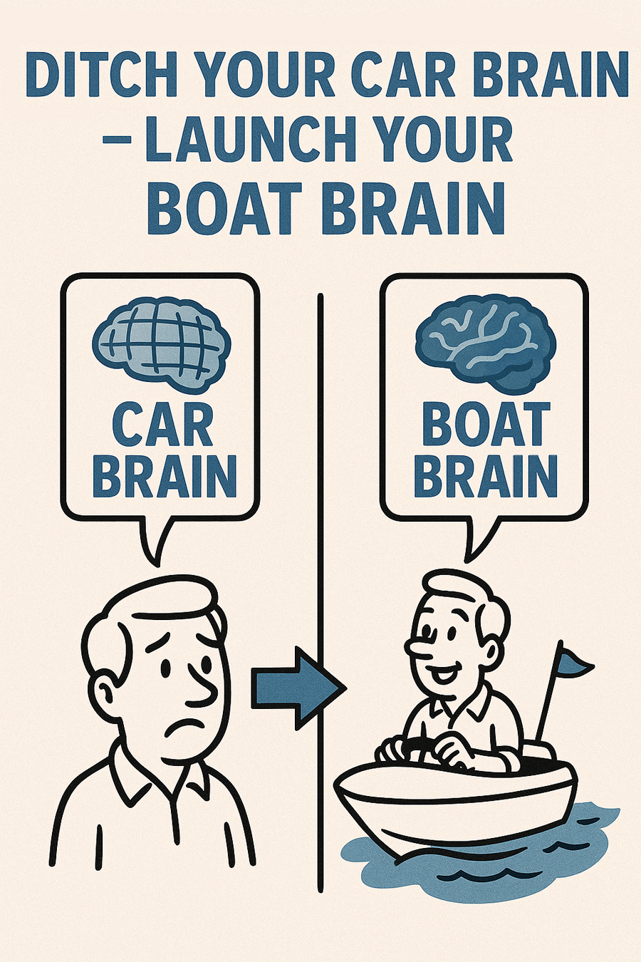 Ditch Your Car Brain - Launch Your Boat Brain - Boating With Dawsons